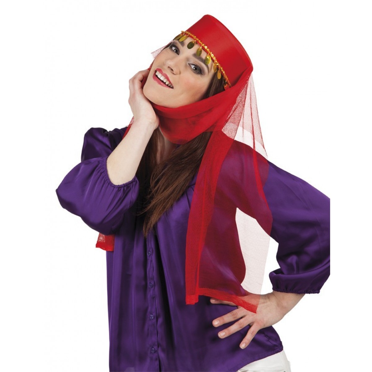 $D TOCADO CHICA ARABE TELA ROJA