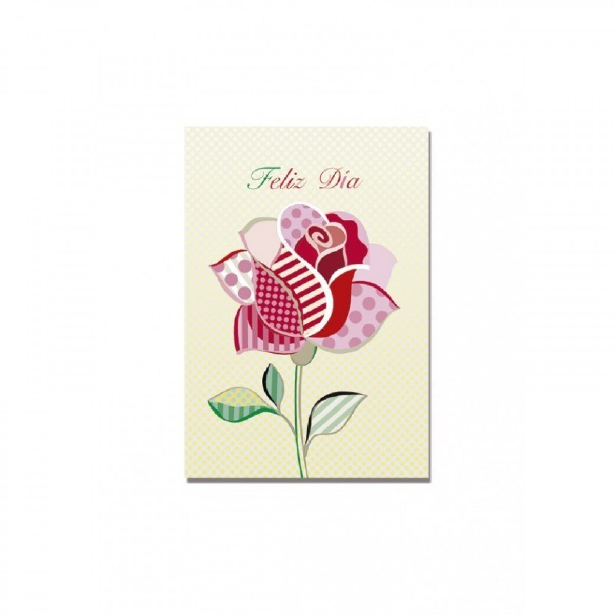 TARJETA FELIZ DIA CON FLOR ROSA