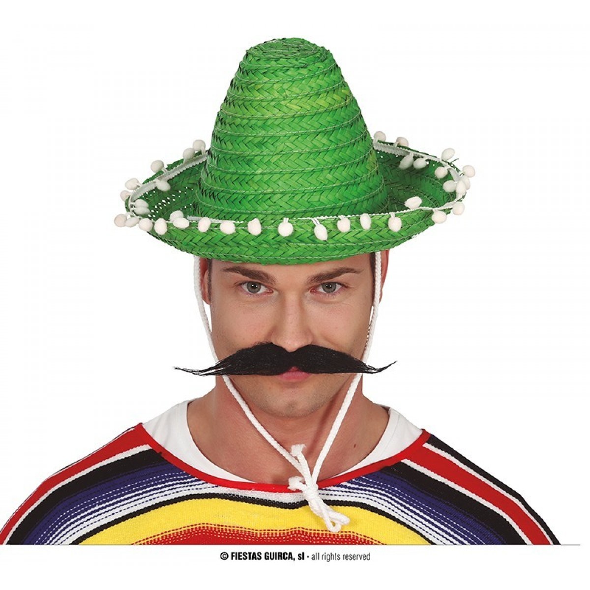 SOMBRERO ADUL MEXICANO VERDE 33CM