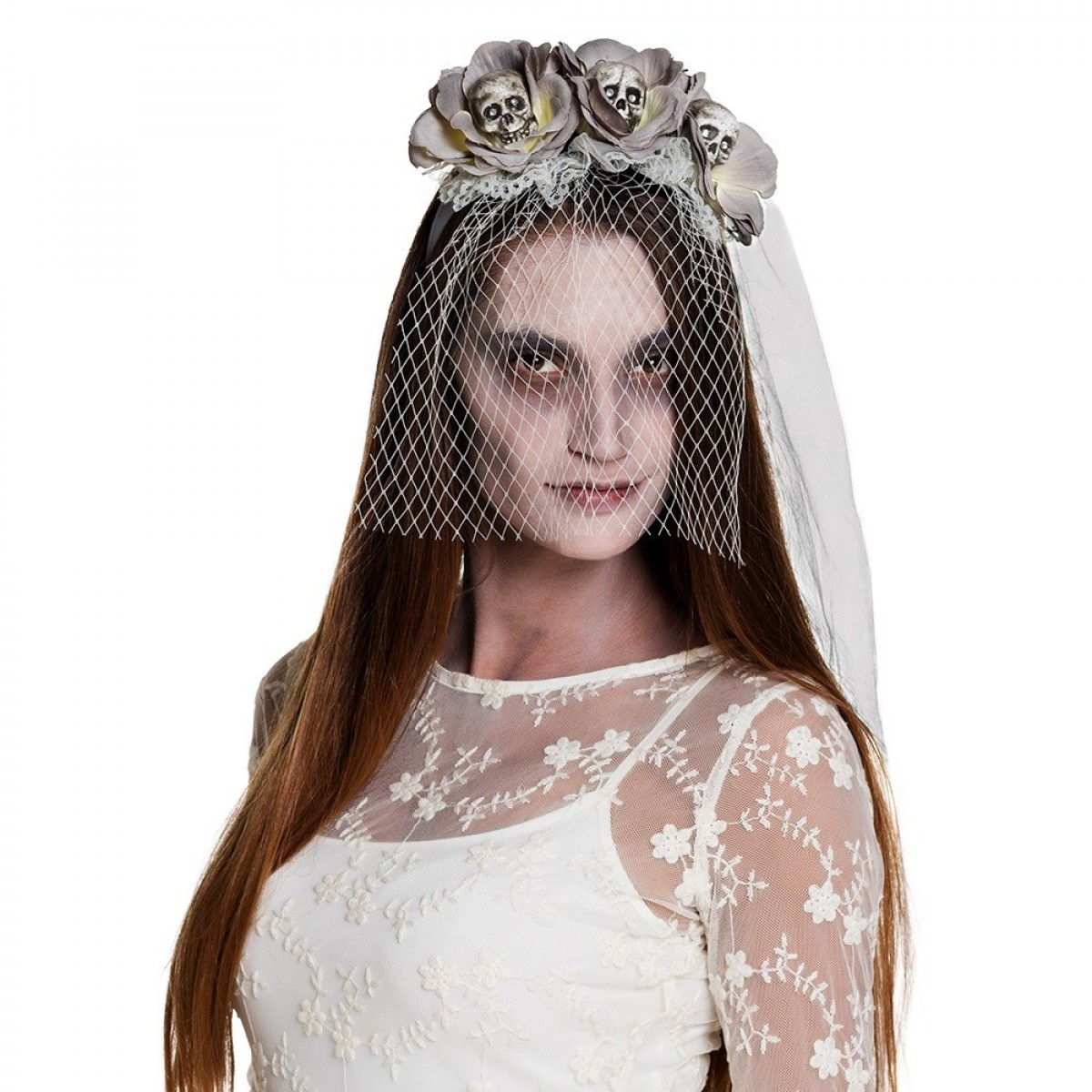 DIADEMA ROSAS CALAVERA ZOMBI